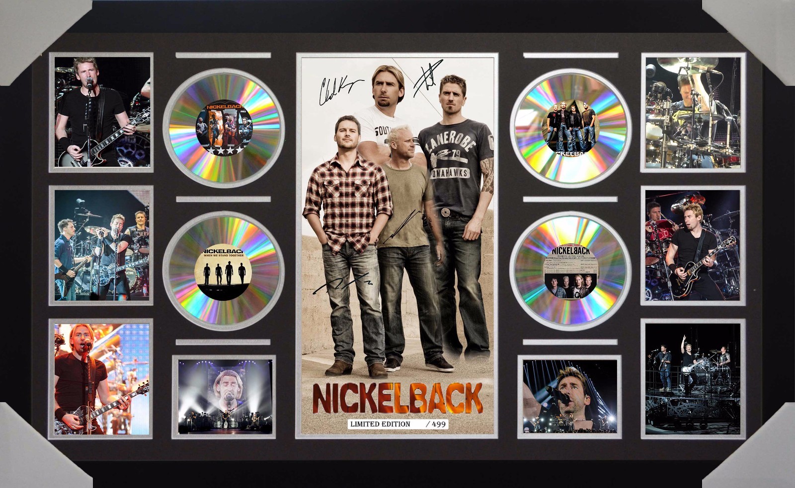 Nickelback 4 CD Signed Framed Memorabilia Large - Multiple Variations ...