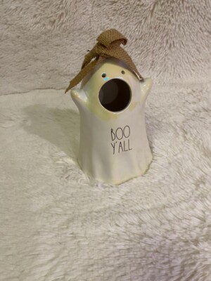 Rae Dunn Boo Yall Halloween Decor Ghost Hanging Bird Feeder Luster ...