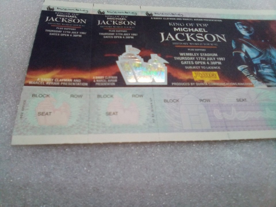 Michael Jackson ticket 14 July 1997 Unused mint rare printers proof ...