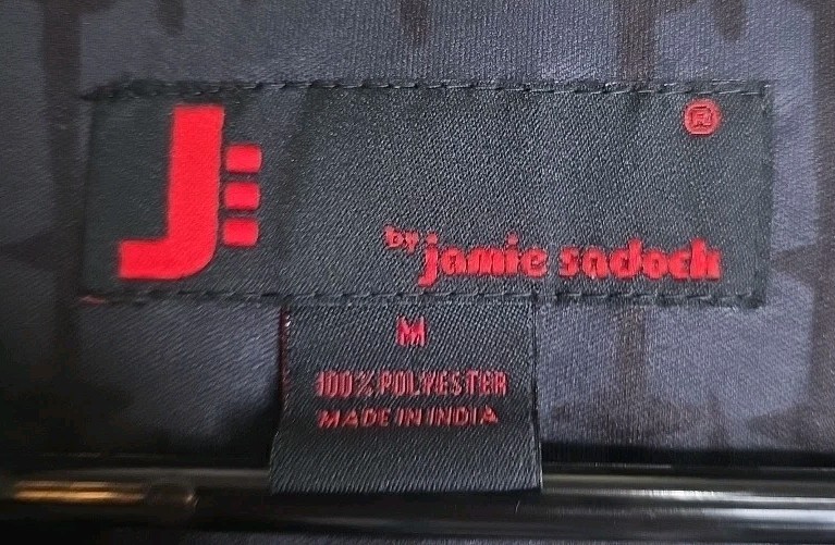 J By Jamie Sadock Men's Golf Polo Shirt Medium Gray Black Red 4 Button ...