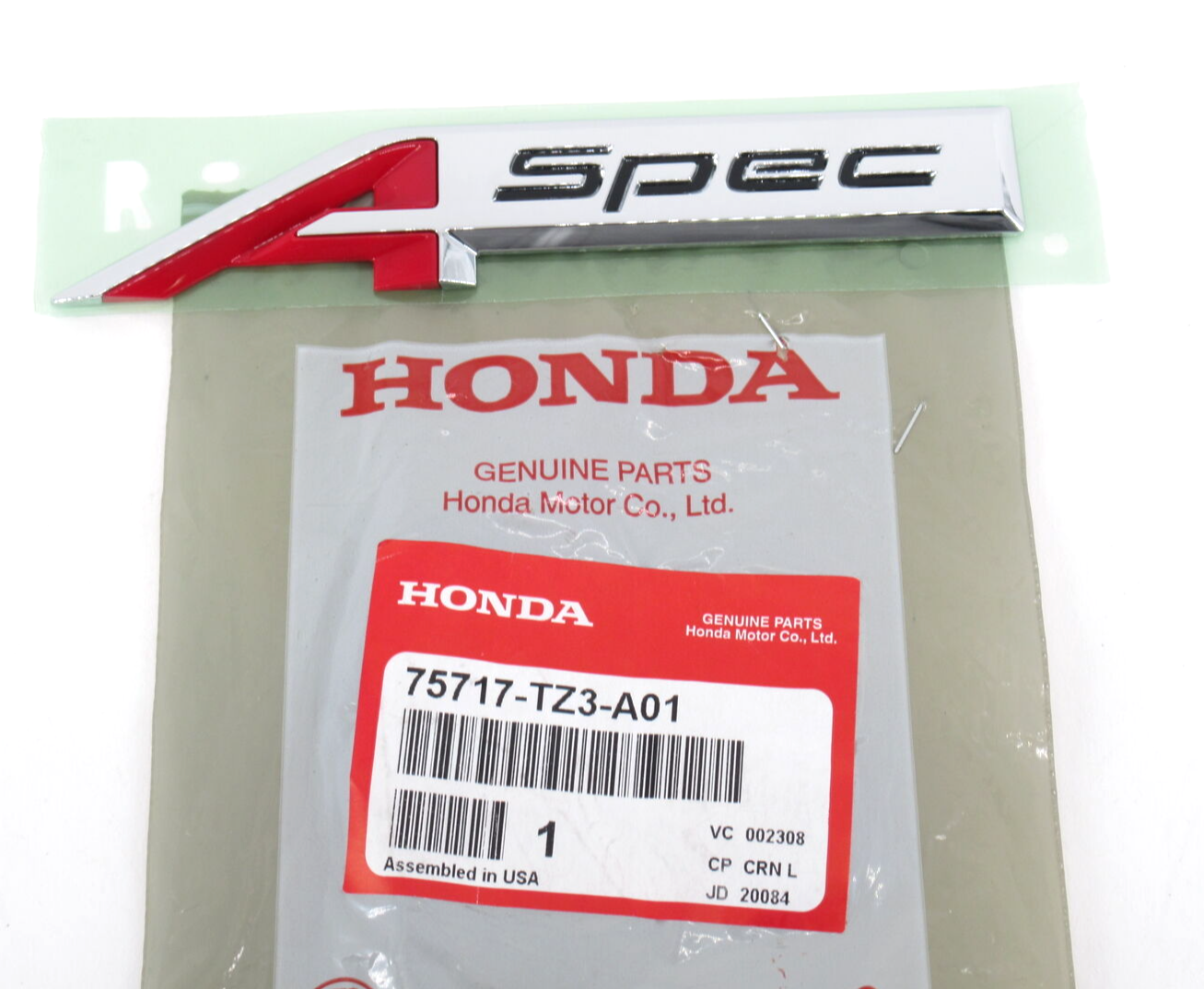 Genuine OEM Honda Acura 75717-TZ3-A01 Passenger RH "A SPEC" Emblem 2018 ...