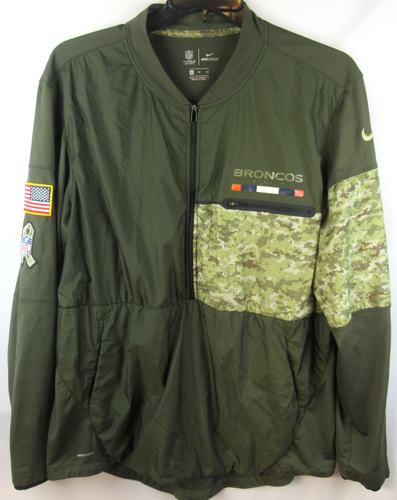Denver Broncos NFL Salute To Service Nike Jacket Mens Large Shield Half ...