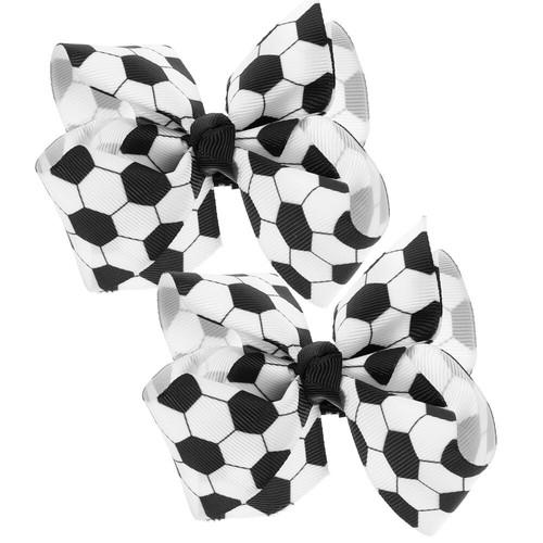 2 Pcs Football Hairpin Child Bows Accessories Soccer Clips for Girls ...