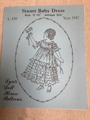 Stuart Baby Dress 1917 for 11 - 12” Antique Doll Lyn's Doll House ...