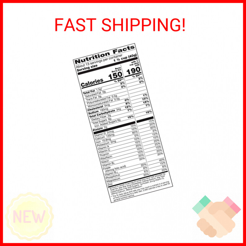 Berry Berry Kix Whole Grain Breakfast Cereal, Crispy Corn Cereal ...