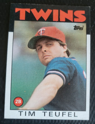 1986 Topps TCG Second Base TIM TEUFEL Minnesota Twins MLB Baseball Card ...