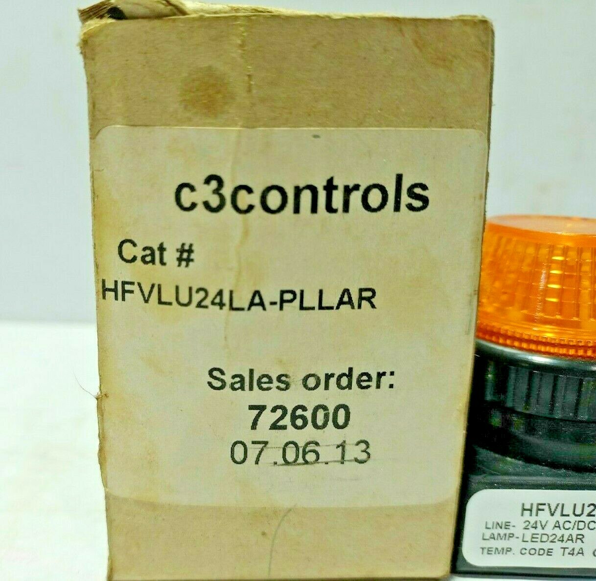 C3 Controls HFVLU24LA-PLLAR Pilot Light 24VAC/DC 60Hz 3W Max Lamp ...