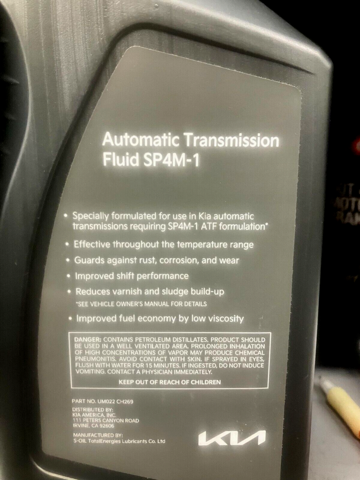 NEW OEM KIA AUTOMATIC TRANSMISSION FLUID - SP4M-1 - (UM022-CH269) | eBay