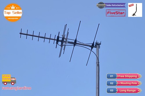 Outdoor Long Range Yagi Antenna 250 Mile for Focused HD TV Reception ...