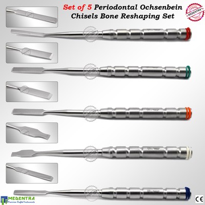 MEDENTRA® Periodontal Ochsenbein Chisels Ridge-Splitting-Chisel 5 Pcs ...