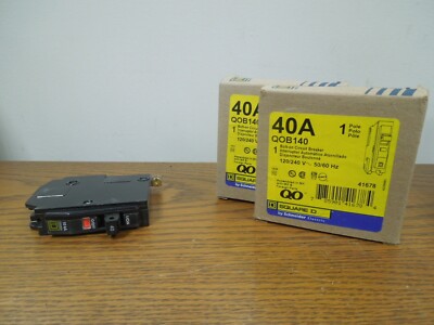 Set of 2 - Square D QOB140 40A 1P 120V Bolt-On Circuit Breakers New ...