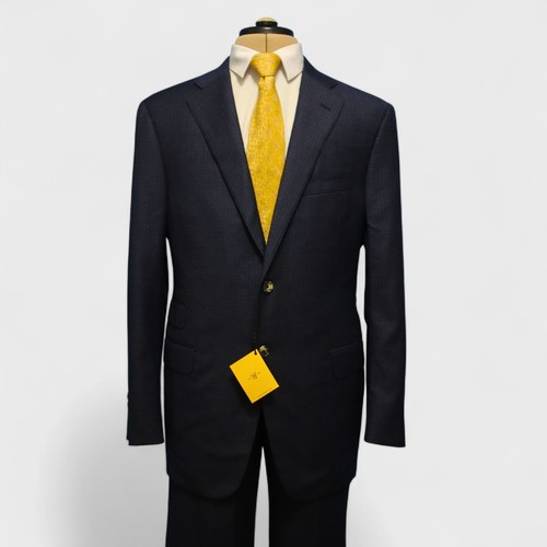 NWT Hickey Freeman 2 Pc Suit 42R Blue Checked Wool Dual Vent Beacon ...