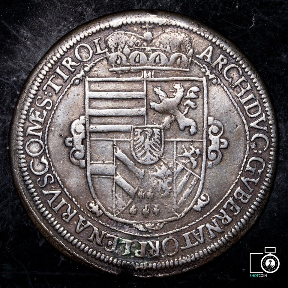 Austrian States, Tyrol, 1 Thaler 1623, Silver crown coin, repaired hole ...