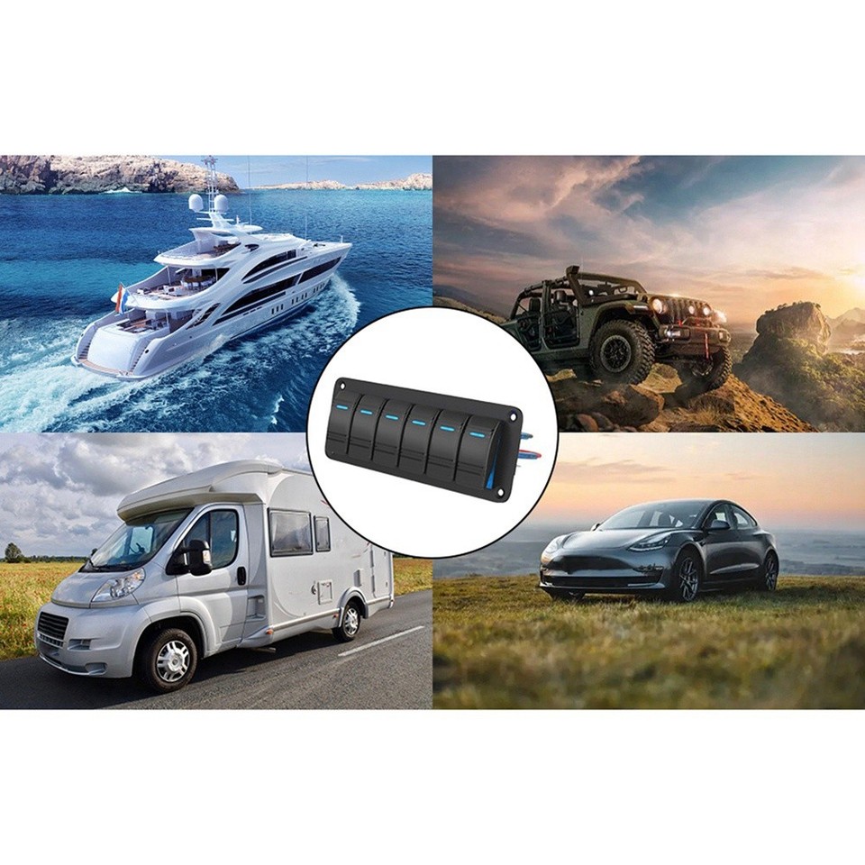 LED Rocker Panel 12V 24V 6 Gang Car Panel on for Automotive Car8843 ...