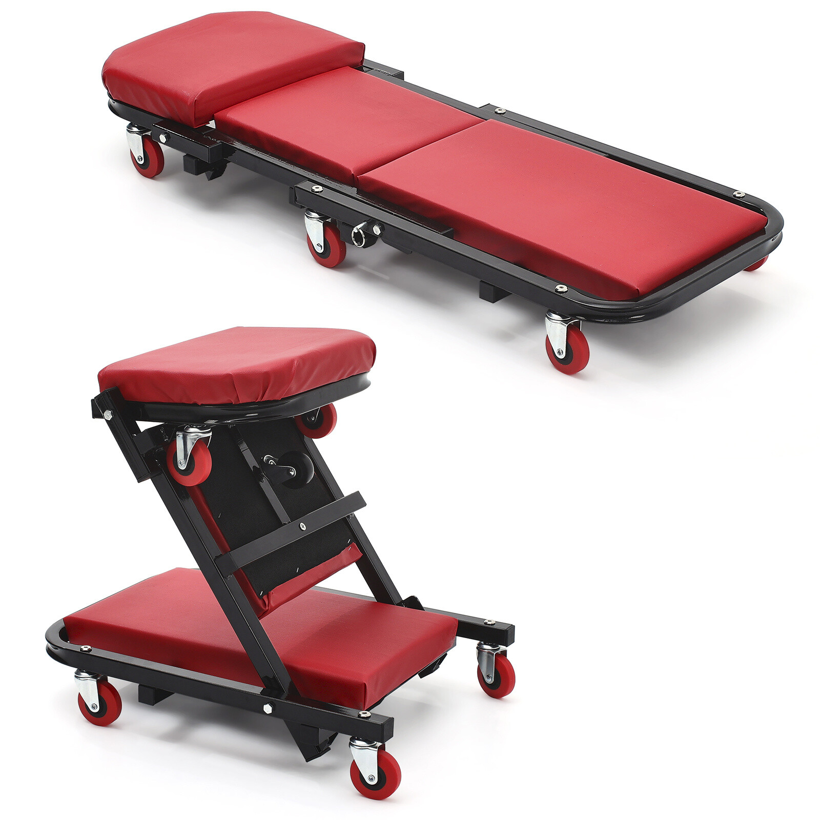 40" HEAVY DUTY 2 IN 1 FOLDING MECHANICS GARAGE CREEPER CAR CRAWLER ...