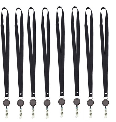 8 Pieces Translucent Retractable Badge Holder Reel Key Chain Reel with ...