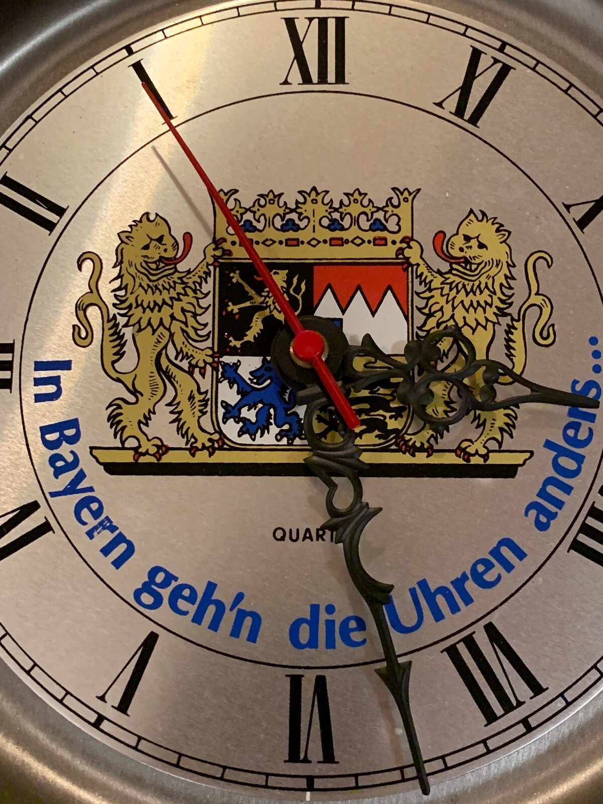 Vintage Bayern Germany Geh’n Die Uhren Heraldic Pewter Clock Plate FREE ...