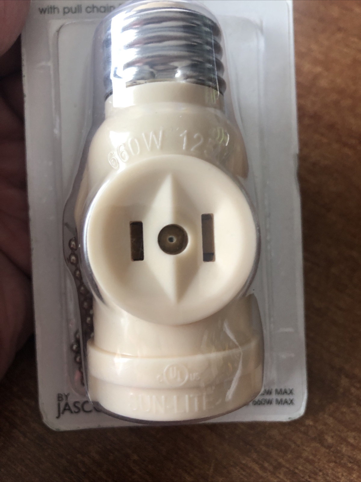 GE 54180 Socket Adapter With Pull Chain Light Control and 2 Outlet ...