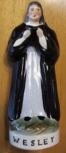 Antique Staffordshire Rev. JOHN WESLEY Figurine reading Bible - 7" tall ...