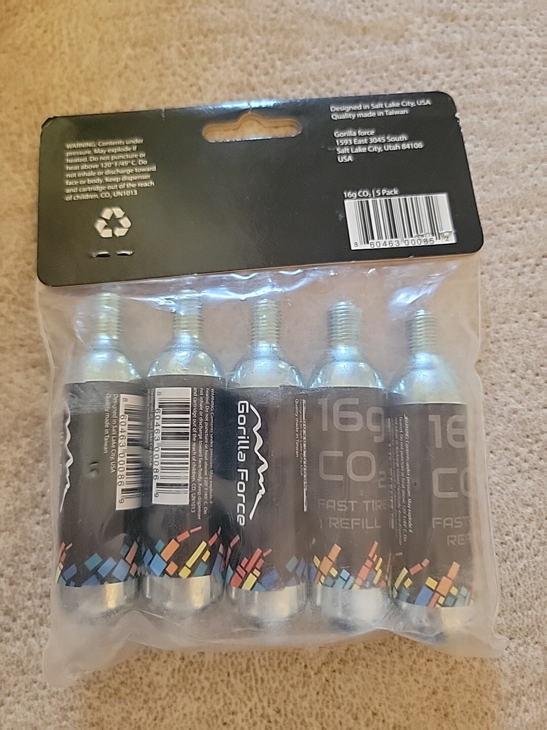 NEW 16g CO2 Cartridges - Threaded | Box of 5 | for Bike Tire Inflators ...