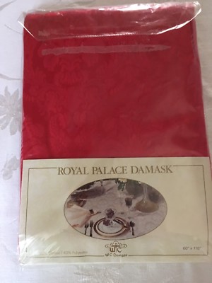 Royal Palace Damask Tablecloth in Red 60" X 118" | eBay