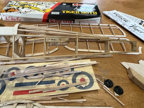 VERON AEROPLANE BALSA WOOD KIT. TIGER MOTH STARTED Model | eBay UK