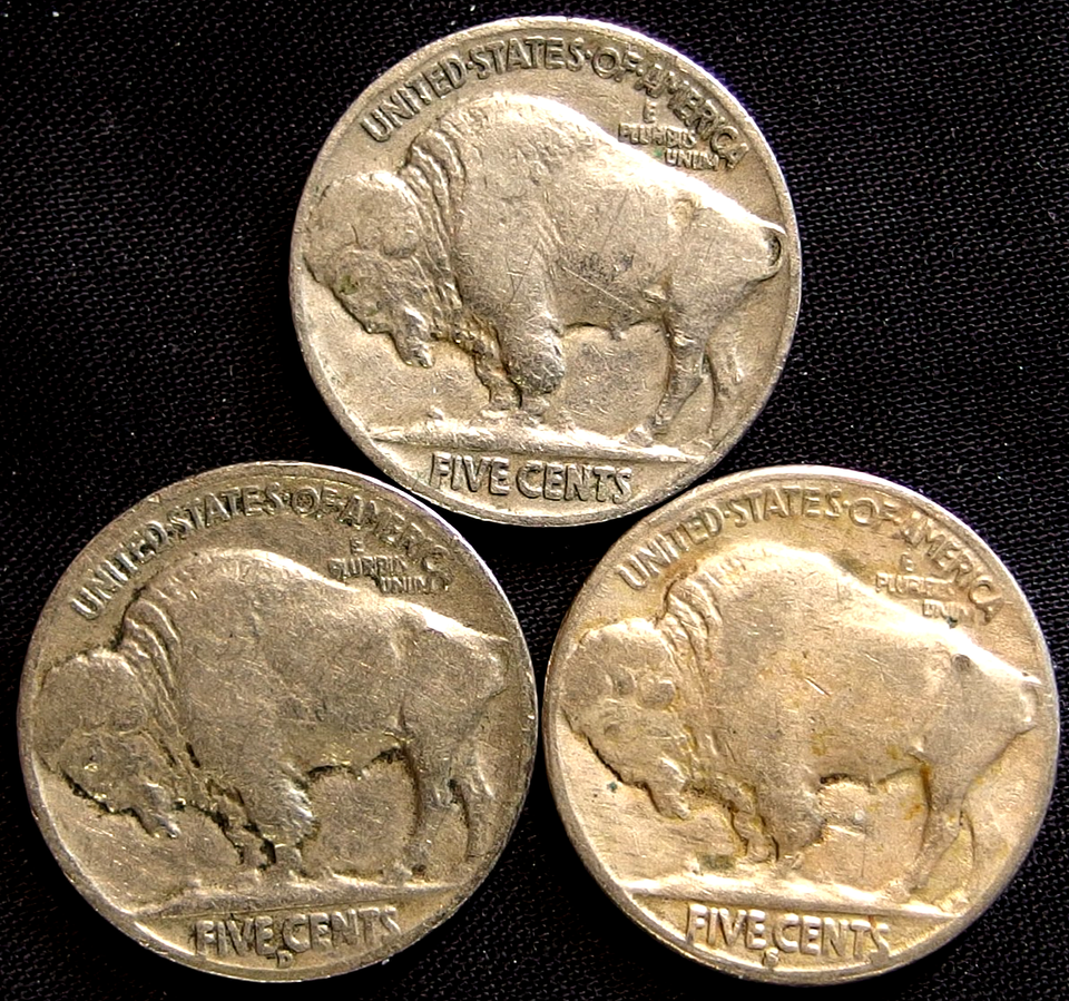 1935 P-D-S Set of Buffalo 5 Cent Nickel Coins | eBay
