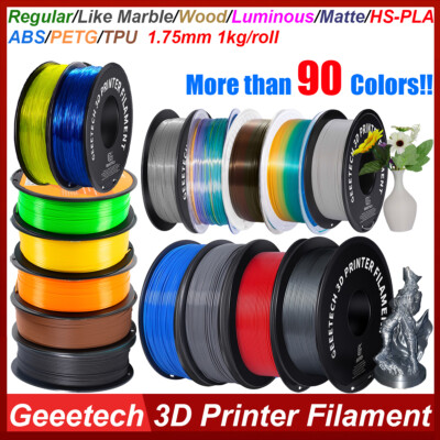 GEEETECH 1.75mm 1kg TPU ABS+ PETG Regular/Silk/Matte/Luminous/Wood PLA ...