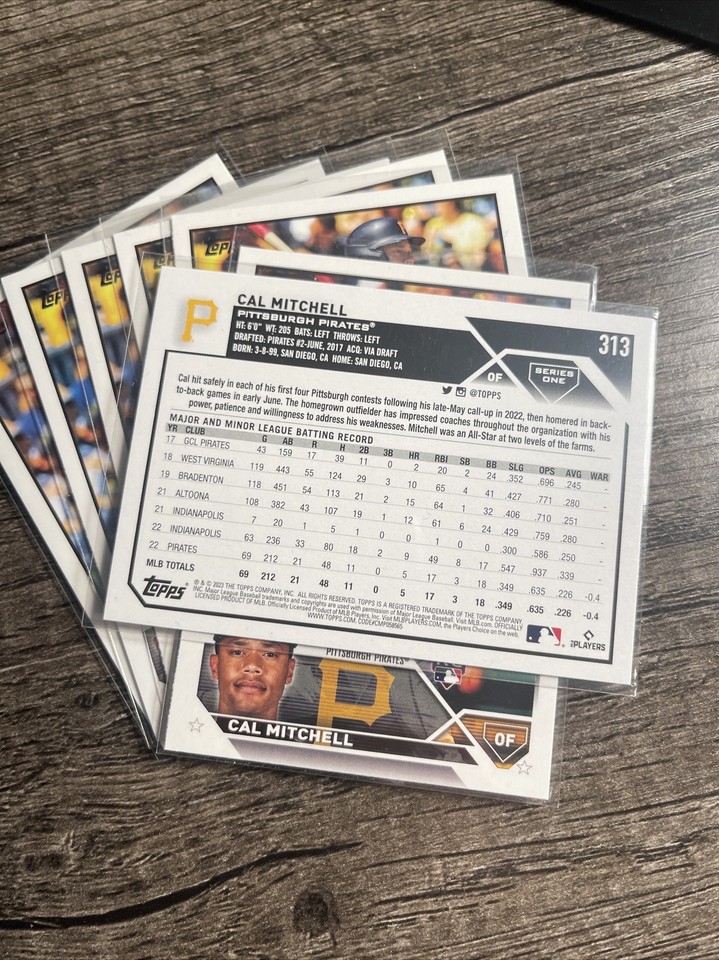 (7) 2023 Topps CAL MITCHELL RCs Rookie! PIRATES! #313 Lot | eBay