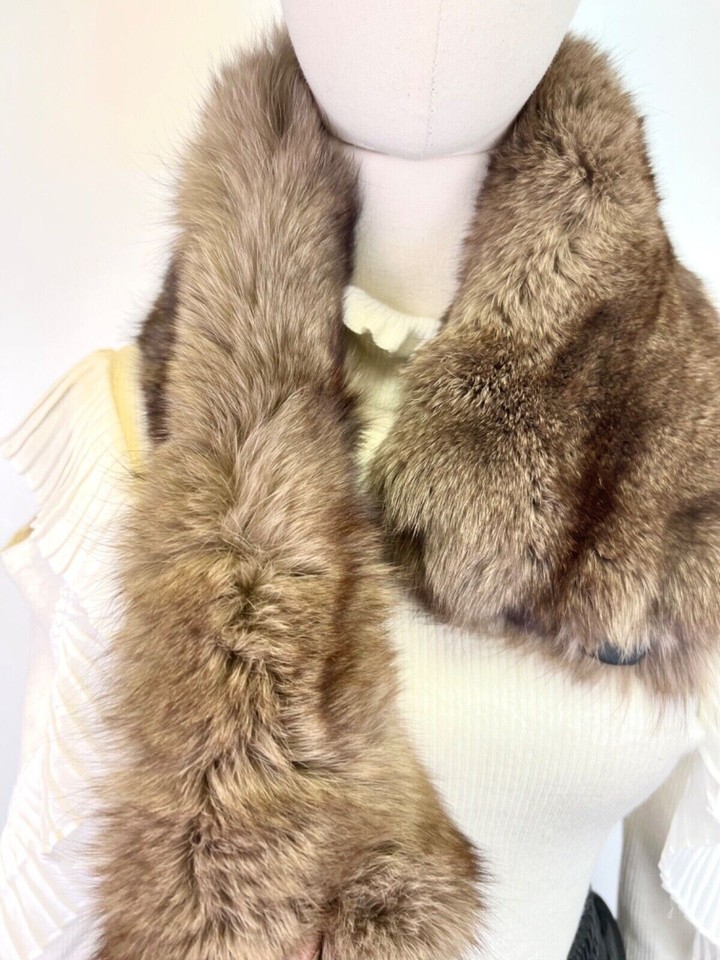 New 100% Handmade Genuine Fox Fur Collar Scarf Neck Warmer - B | eBay