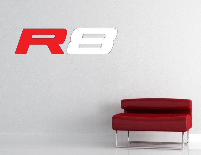 Audi R8 Auto Logo Wall Decal Sport Car Vinyl Sticker Decor EXTRA LARGE ...