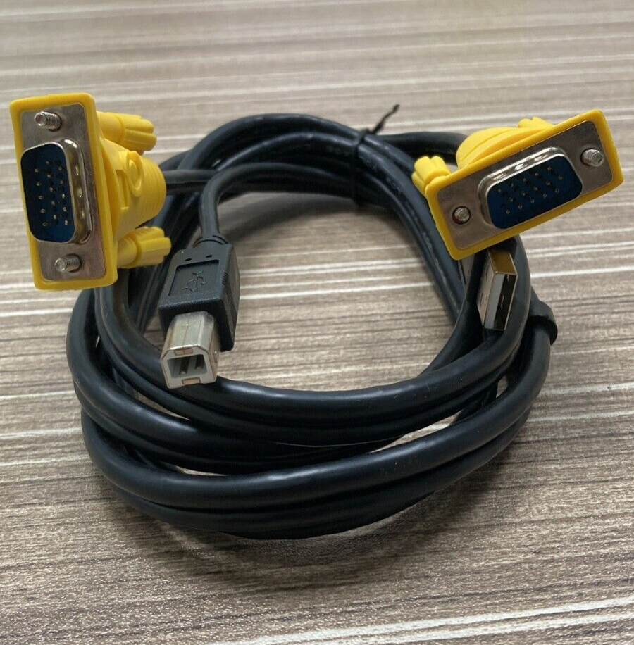 5ft KVM Switch Cable - USB VGA Combo Wire Cord Plug 3-in-1 Monitor ...