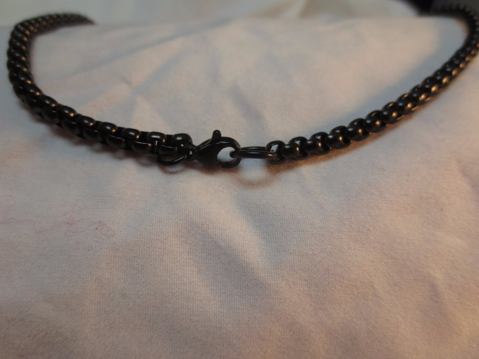 16"-60" 4MM GOLD-SILVER-BLACK PLATED STAINLESS STEEL SMOOTH BOX ROPE ...