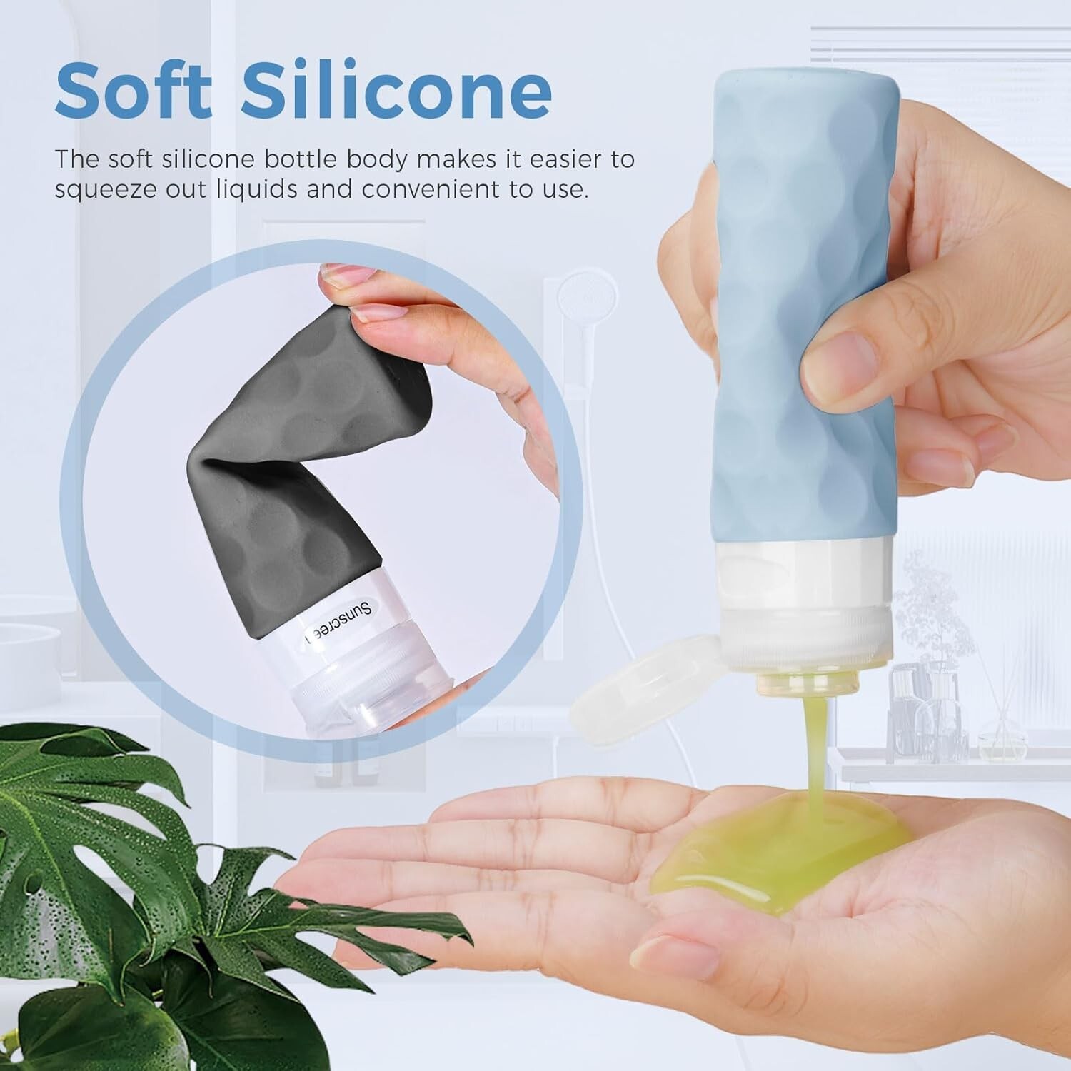 16pk Travel Bottles Toiletries, TSA Approved LeakProof Squeezable ...