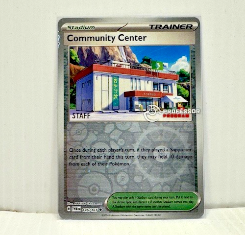 Community Center Professor Program STAFF Trainer Reverse Holo Pokemon ...