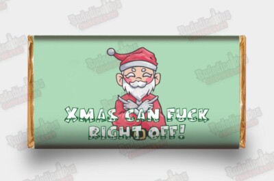Rude Christmas Funny Chocolate Wrapper Bar Novelty Fun Gift Present Box ...