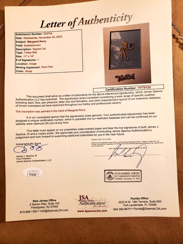 🟢 Disney Tinker Bell cel 1950s original Production cel ART CORNER ...