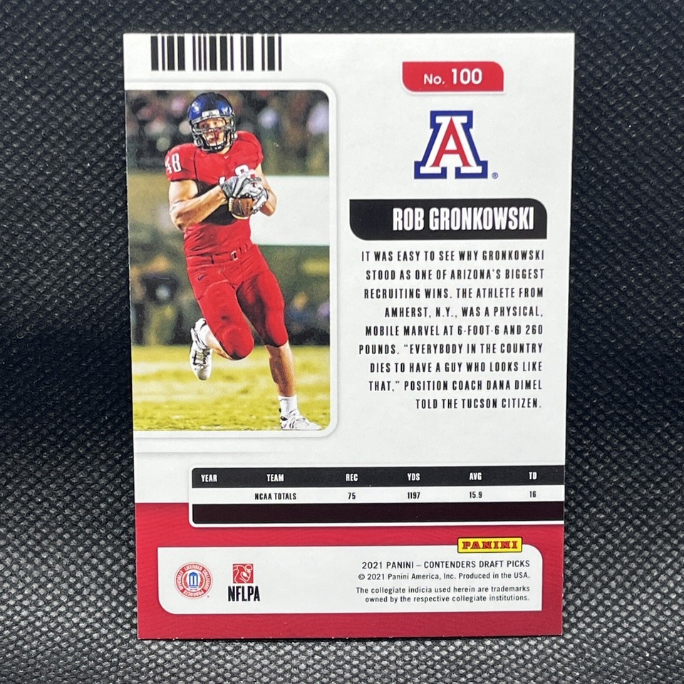 Rob Gronkowski 2021 Panini Contenders Draft Picks #100 Arizona Wildcats ...