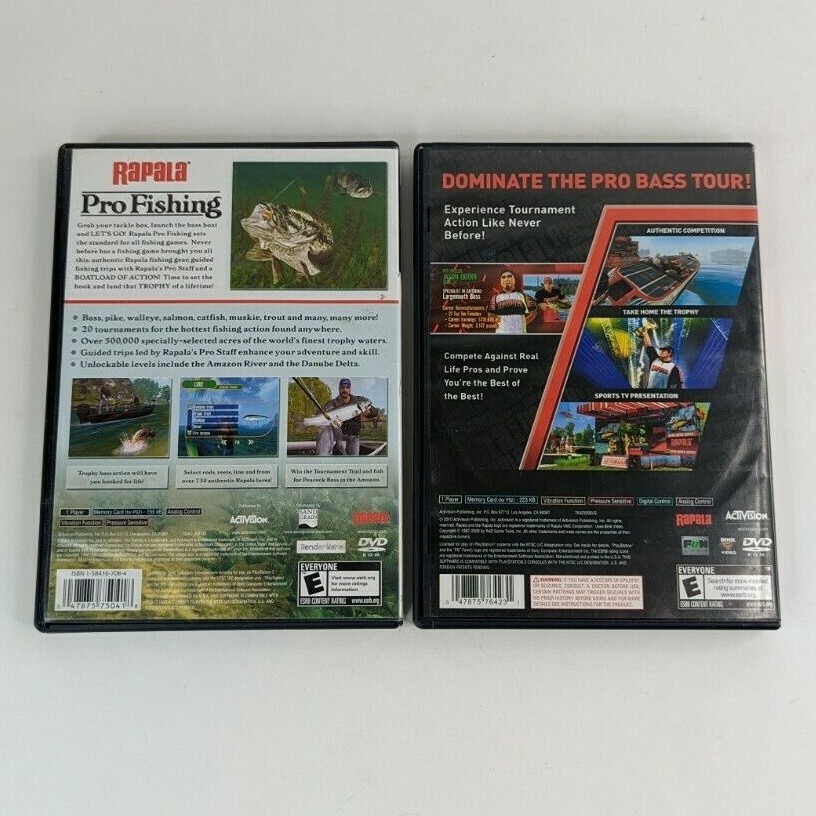 Rapala Pro Bass Fishing & Pro Fishing Game Lot (Playstation 2 PS2 ...