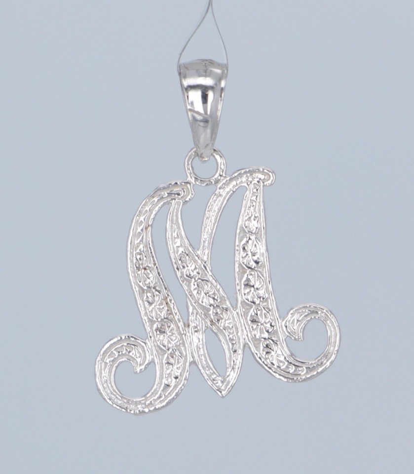 14k Yellow or White Gold Initial Letter M Alphabet A-Z Charm Pendant | eBay
