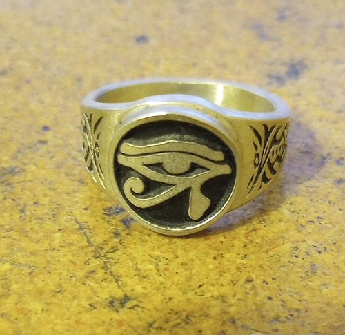 Eye of Horus Ring Eygyptian RA avail sizes 7 to 14 prosperity ...