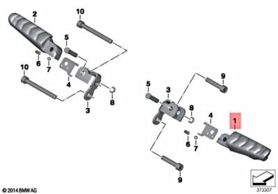 BMW Foot-Peg Rear Left With Rubber Genuine - C600Sport (11-13) - F900R ...