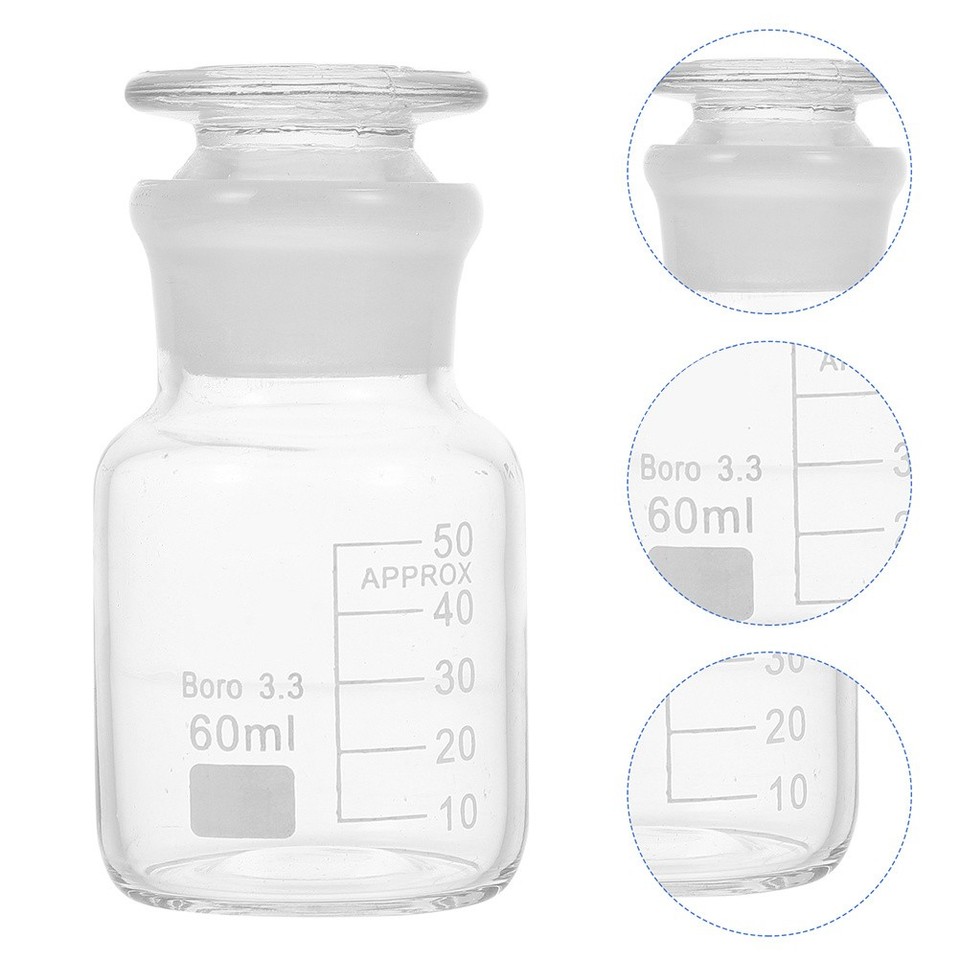 Glass Chemical Reagent Bottle Multi-functional Practical Reagent Bottle ...