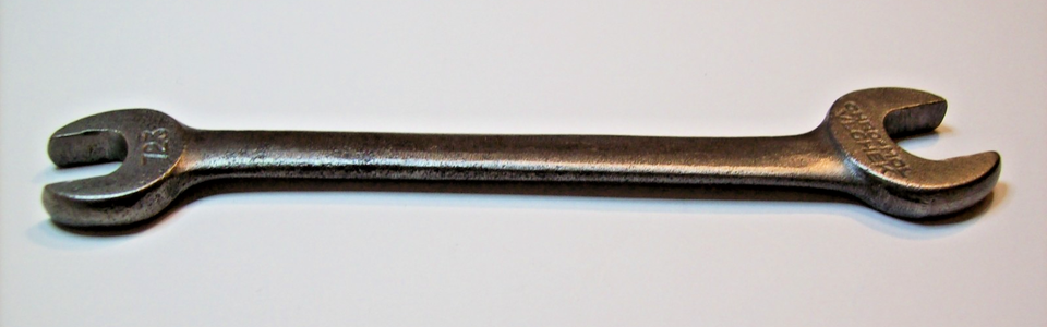 vintage Vlchek #723 chro-mol 3/8- 7/16 open end wrench, WW2 Jeep tool ...