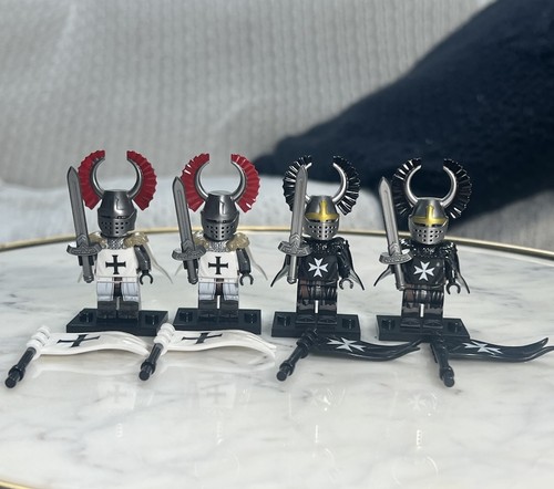 Lego x4 Castle Templar Knight Custom Printed Minifigure Lot | eBay