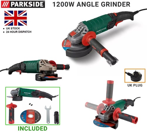 Parkside 1200W Angle Grinder Ø125mm *Included Metal Cutting Disc Corded ...