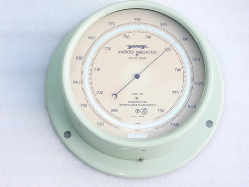 HUGE 9.5 INCH YANAGI JAPAN SHIPS MARINE COMPENSATED ANEROID WEATHER ...