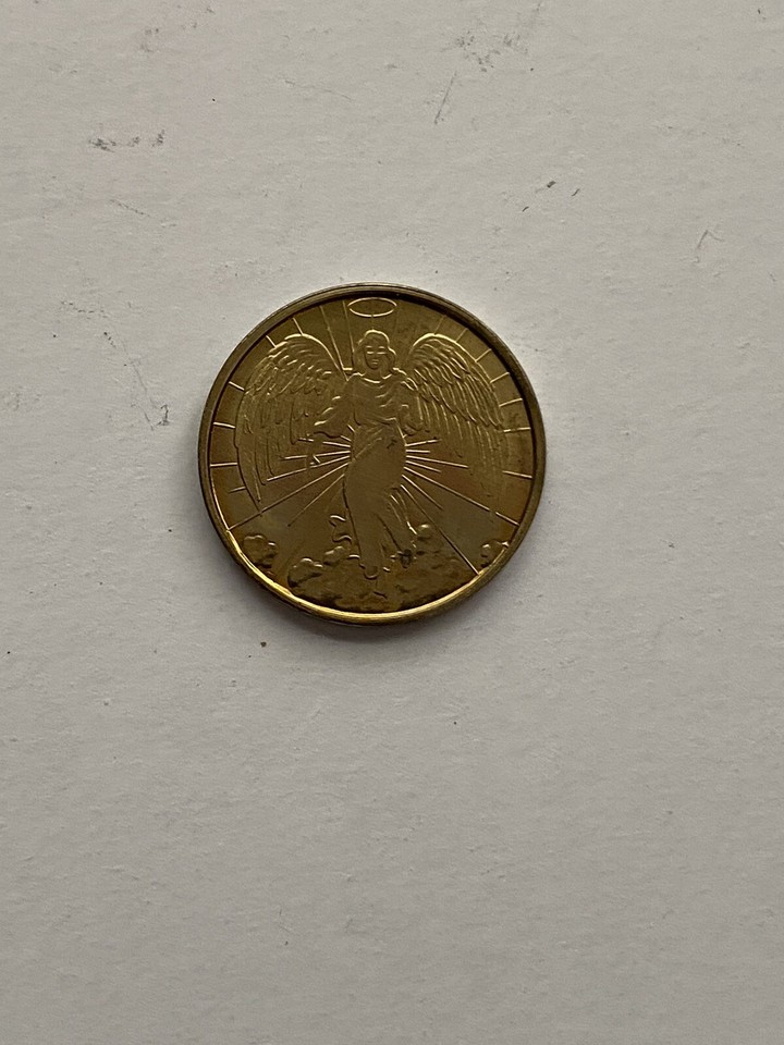 Angel In My Pocket Coin Gold Color Double Sided Guardian Angel Good ...