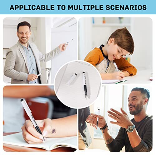 12 Pieces Black Disposable Fountain Pens Smooth-Writing Office Supplies ...