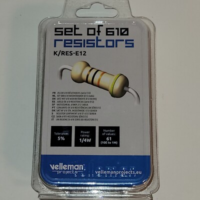 Velleman K/RES-E12 PACK OF 610 E12-SERIES RESISTORS | eBay